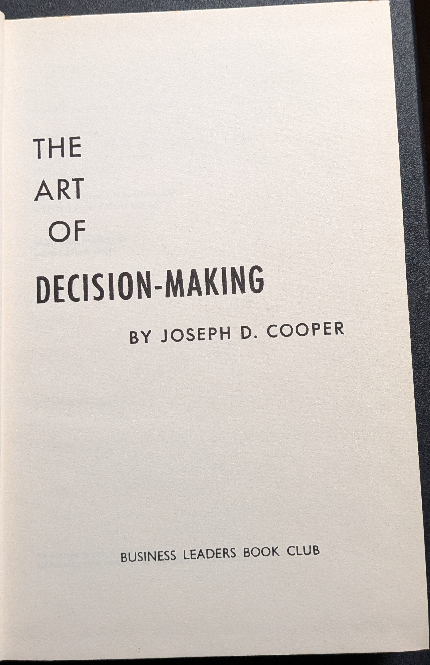 The Art of Decision-Making by Joseph D. Cooper - TransGhana.com